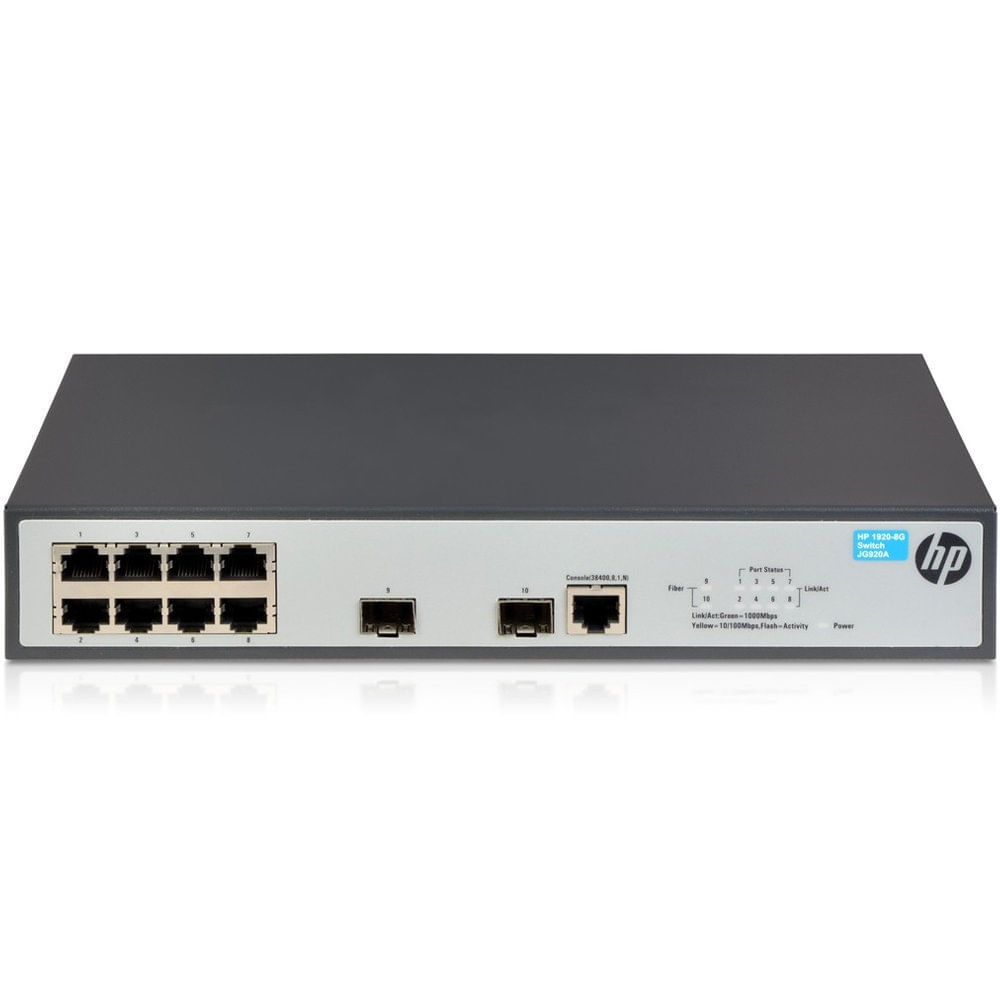 Switch 8 Portas Gerenciável - 10/100/1000 4-SFP L3 - HP Aruba - 1920 ...