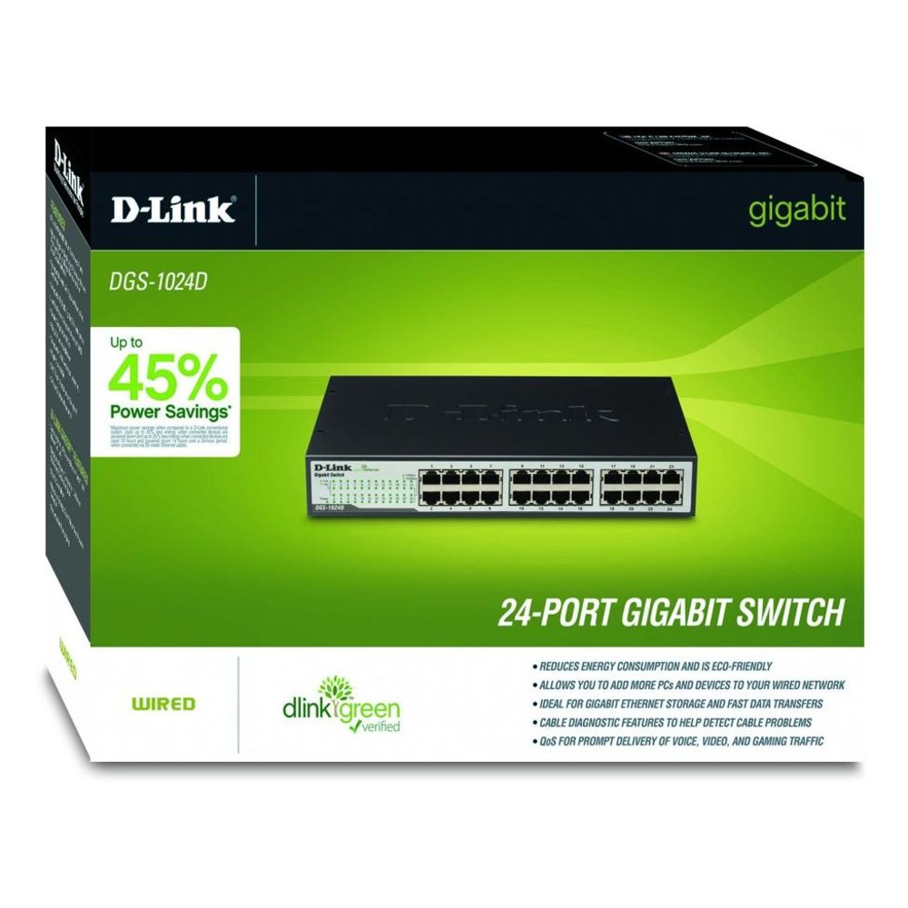 Switch 24 Portas - Gigabit - D-Link Green Ethernet - Grafite - DGS ...