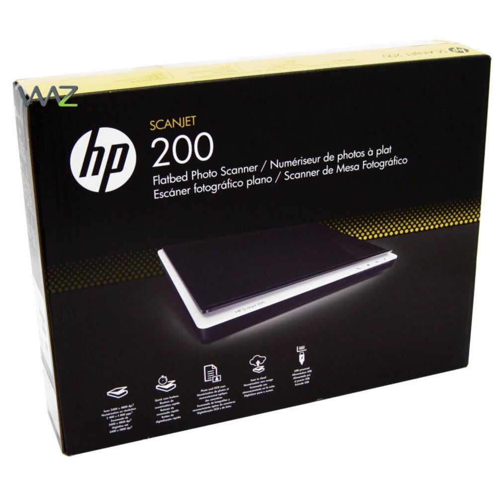 Scanner - USB - HP ScanJet 200 - Preto/Branco - L2734A - waz