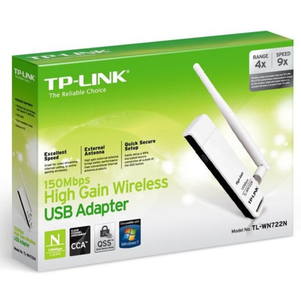 Adaptador Wireless - USB 2.0 - TP-Link High Gain N150 - Branco/Preto ...