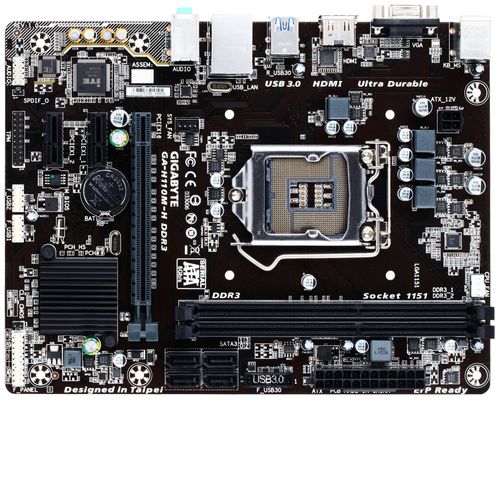 Placa mãe LGA 1151 - Gigabyte GA-H110M-H DDR3 (Micro ATX) - waz