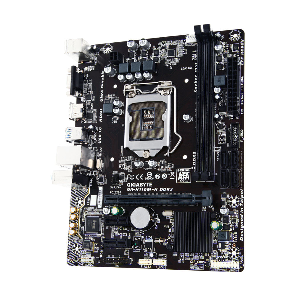 Placa mãe LGA 1151 - Gigabyte GA-H110M-H DDR3 (Micro ATX) - waz