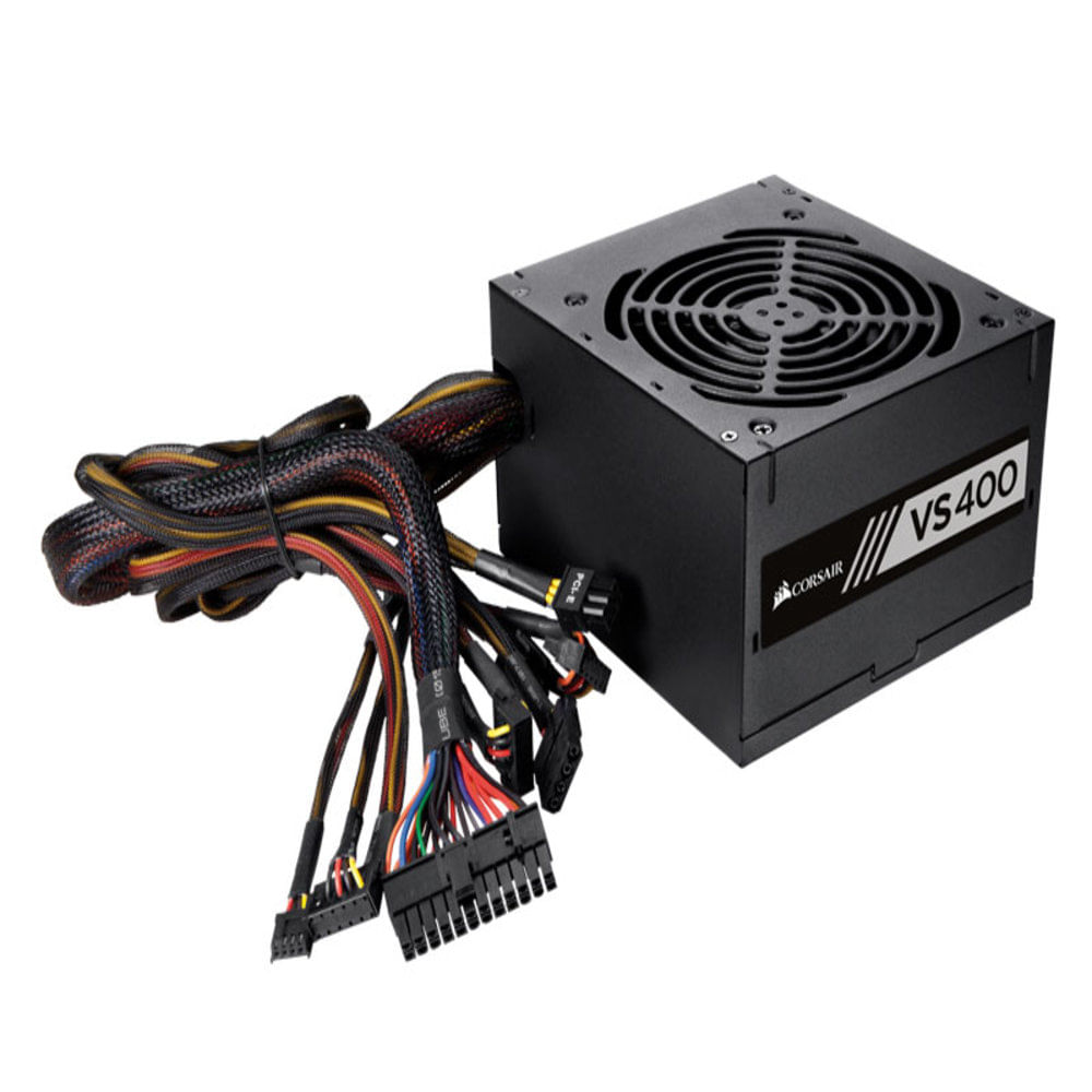 Fonte ATX - 400W - Corsair VS400 - 80 Plus - Preta - CP-9020117-LA - waz