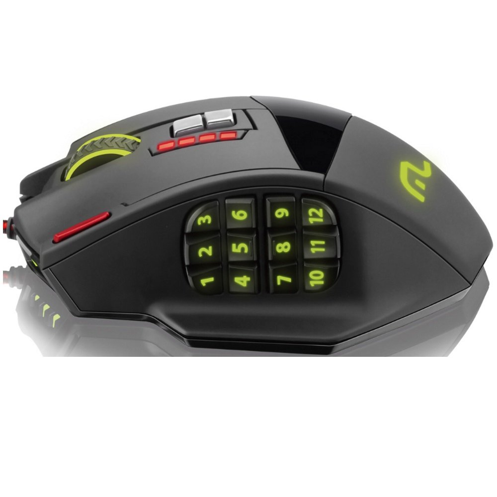 Mouse - USB - Multilaser Gamer Laser - 18 Botões - Preto - MO206 - waz