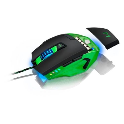 Mouse - USB - Multilaser Warrior Gamer - Preto/Verde - MO245 - waz