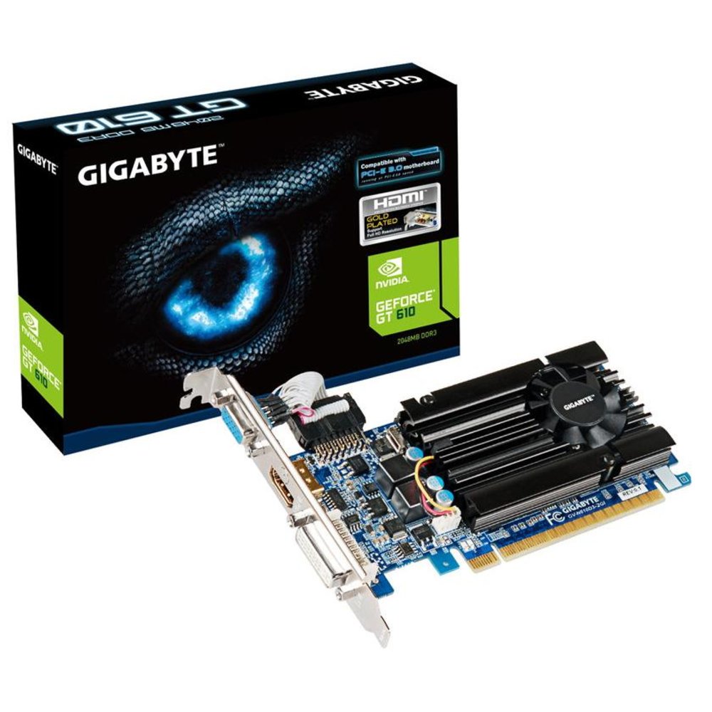 Placa de vídeo - NVIDIA GeForce GT 610 (2GB / PCI-E) - Gigabyte - GV ...