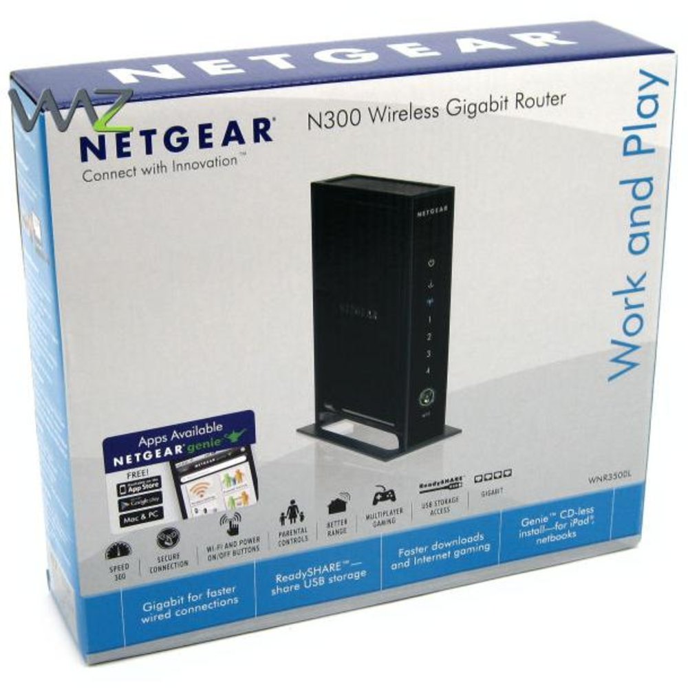 Roteador Wireless - Netgear N300 - Preto - WNR3500L-100NAS - waz