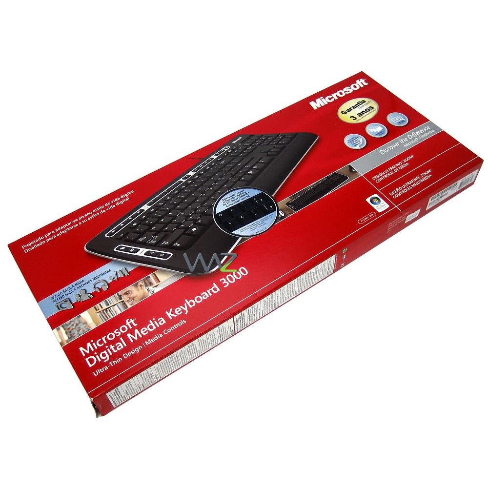 Teclado - USB - Microsoft Digital Media Keyboard 3000 - Preto - J93 ...
