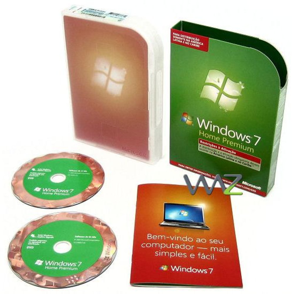 Sistema Operacional - Microsoft Windows 7 Home Premium - DVD - waz