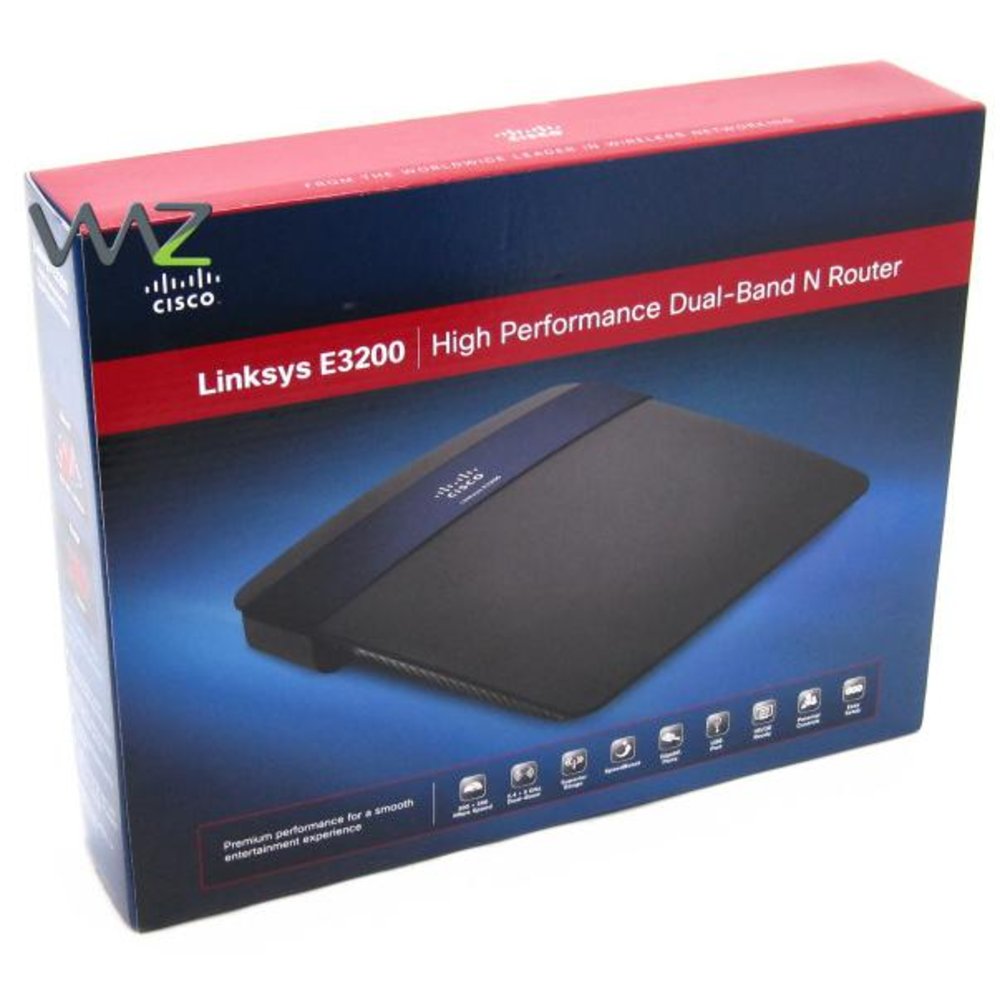 Roteador Wireless - Linksys - E3200 - Preto/Cinza/Azul - waz