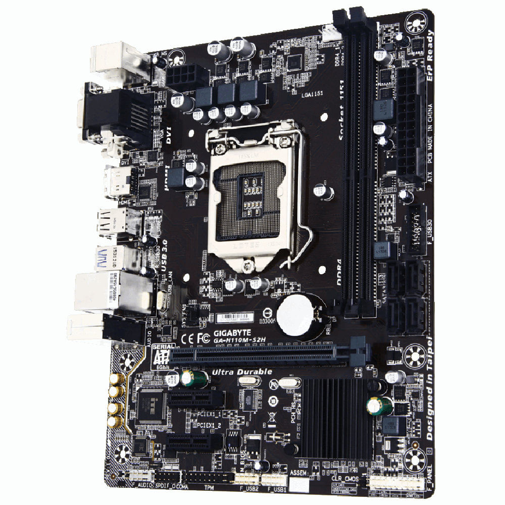 Placa mãe LGA 1151 - Gigabyte GA-H110M-S2H (Micro ATX) DDR4 - waz