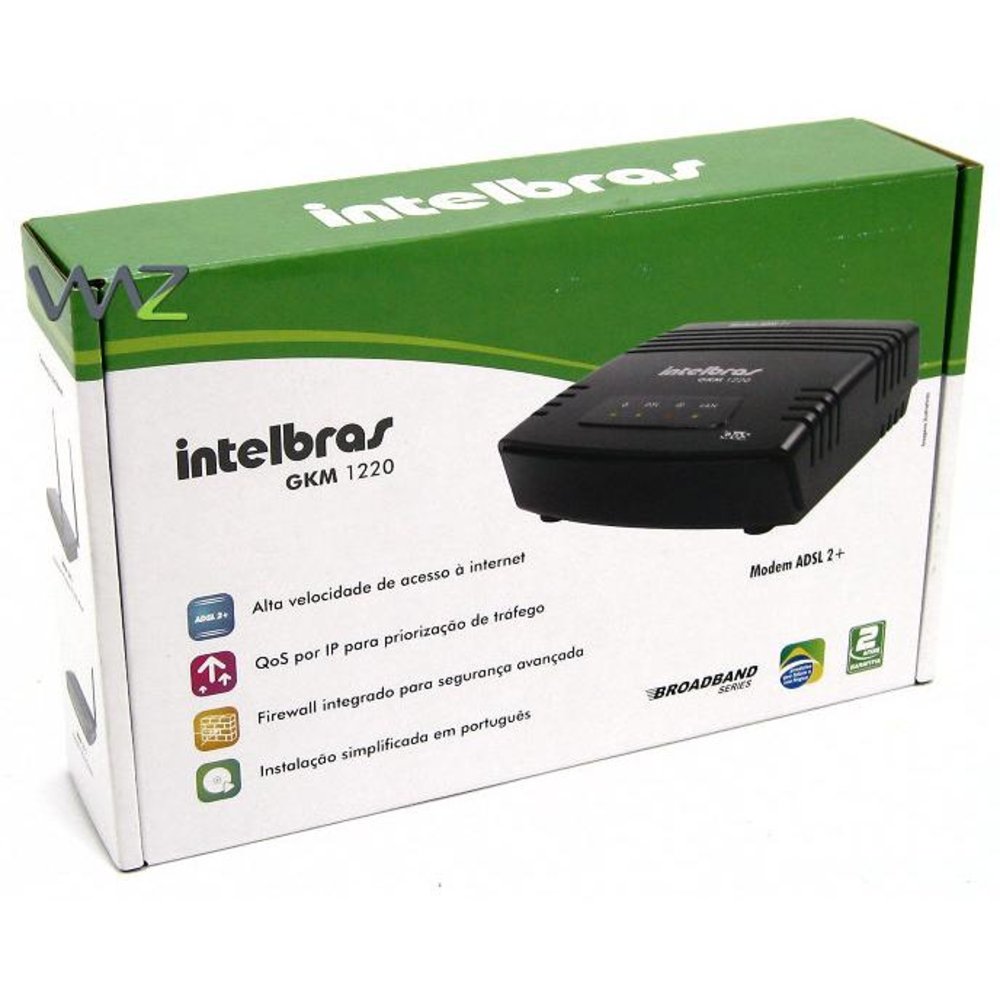 Modem ADSL - Intelbras Broadband Series - Preto - GKM 1220 - waz