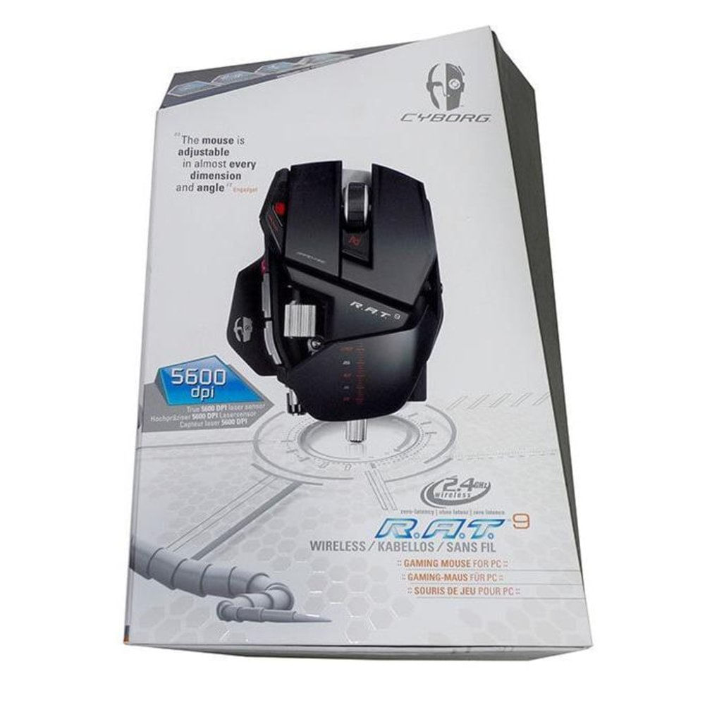 Mouse - Sem fio - Mad Catz Cyborg R.A.T. 9 Gaming - Preto - waz
