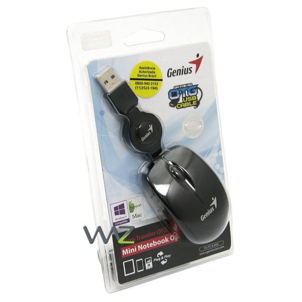 Mouse - USB - Genius Micro Traveler OTG - Preto - 31010100137 - waz