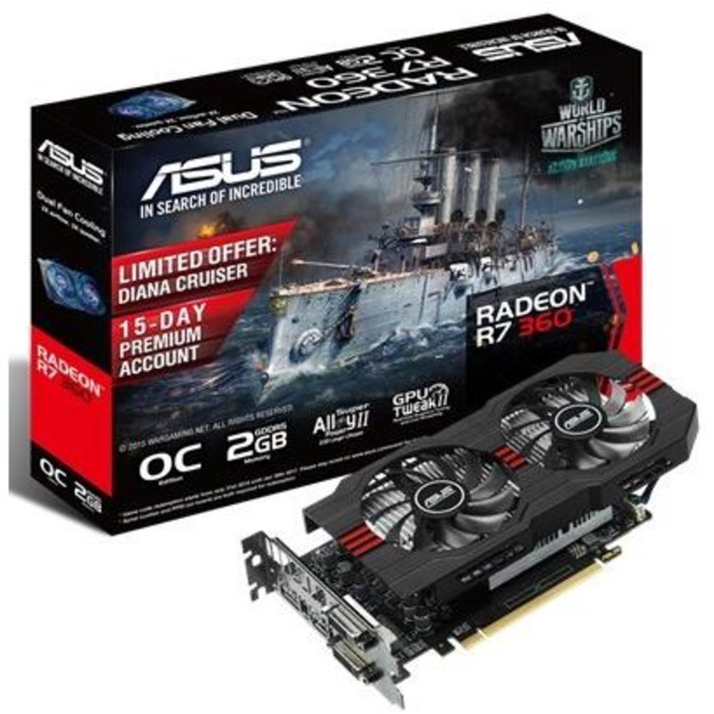 Placa de vídeo - AMD Radeon R7 360 (2GB / PCI-E) - Asus - R7360-OC-2GD5 ...