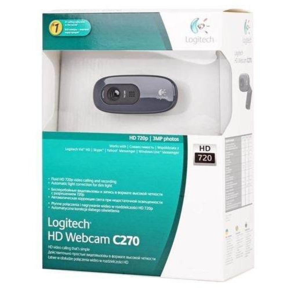 Webcam - Logitech C270 HD - Cinza/Preta - 960-000621 - waz