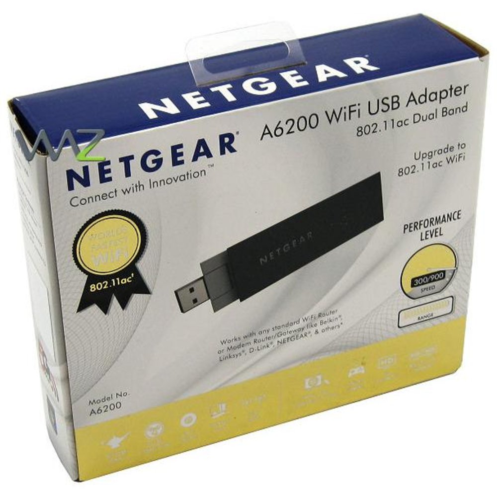 Adaptador USB Wireless - Netgear A6200 11ac - A6200-100NAS - waz