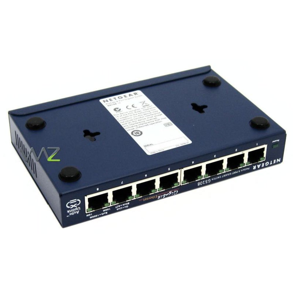 Switch 8 Portas - Gigabit - Netgear ProSafe Desktop - Azul - GS108v3 - waz