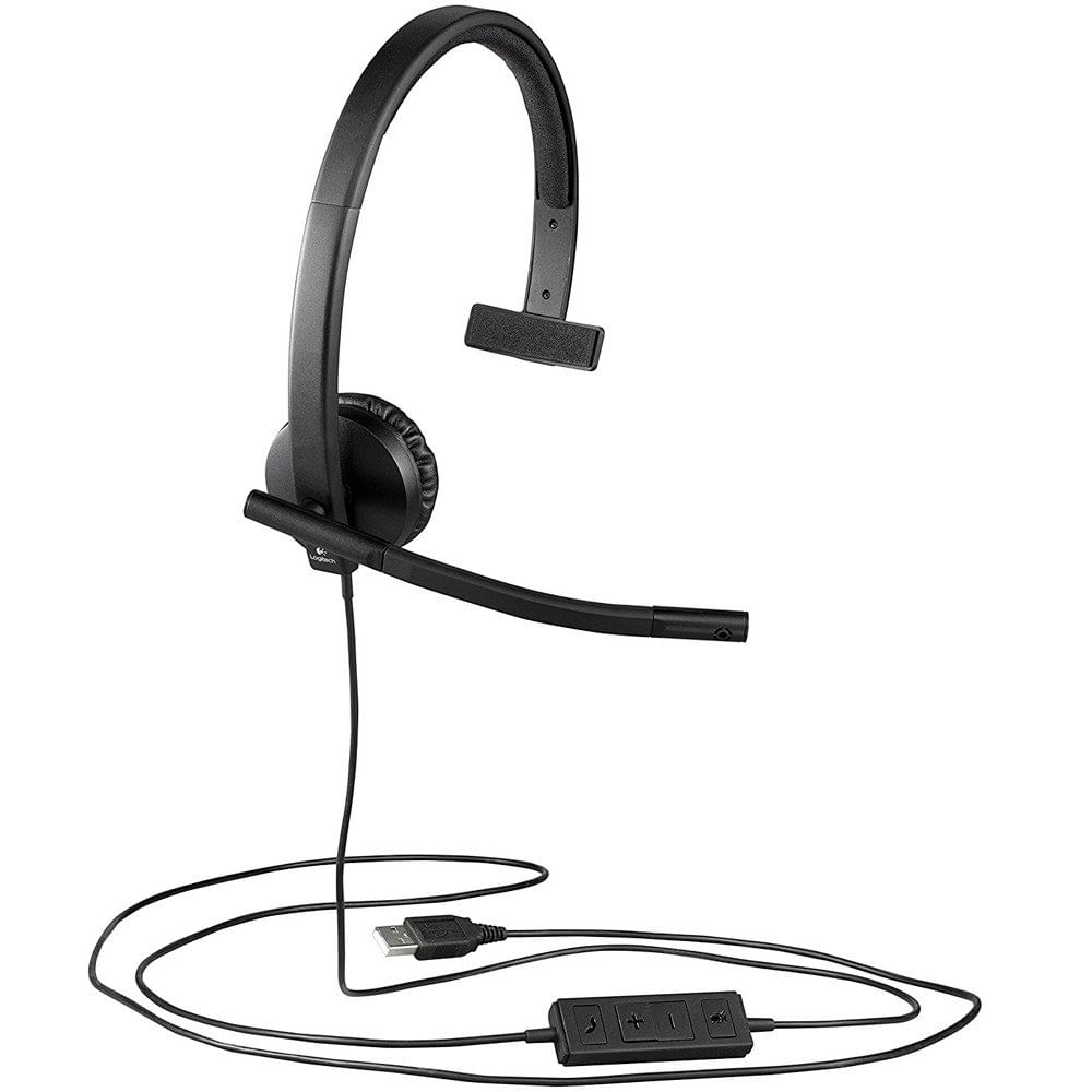 Fone de Ouvido (c/ mic) - USB - Logitech Headset H570e Mono - Preto ...