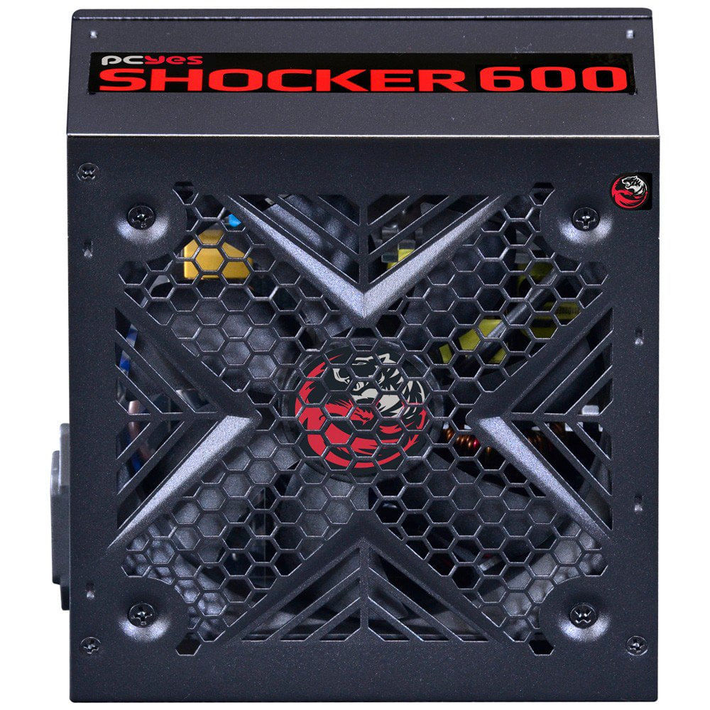 Fonte ATX - 600W - PCYes Shocker - 80 Plus - Preta - 24416 - waz
