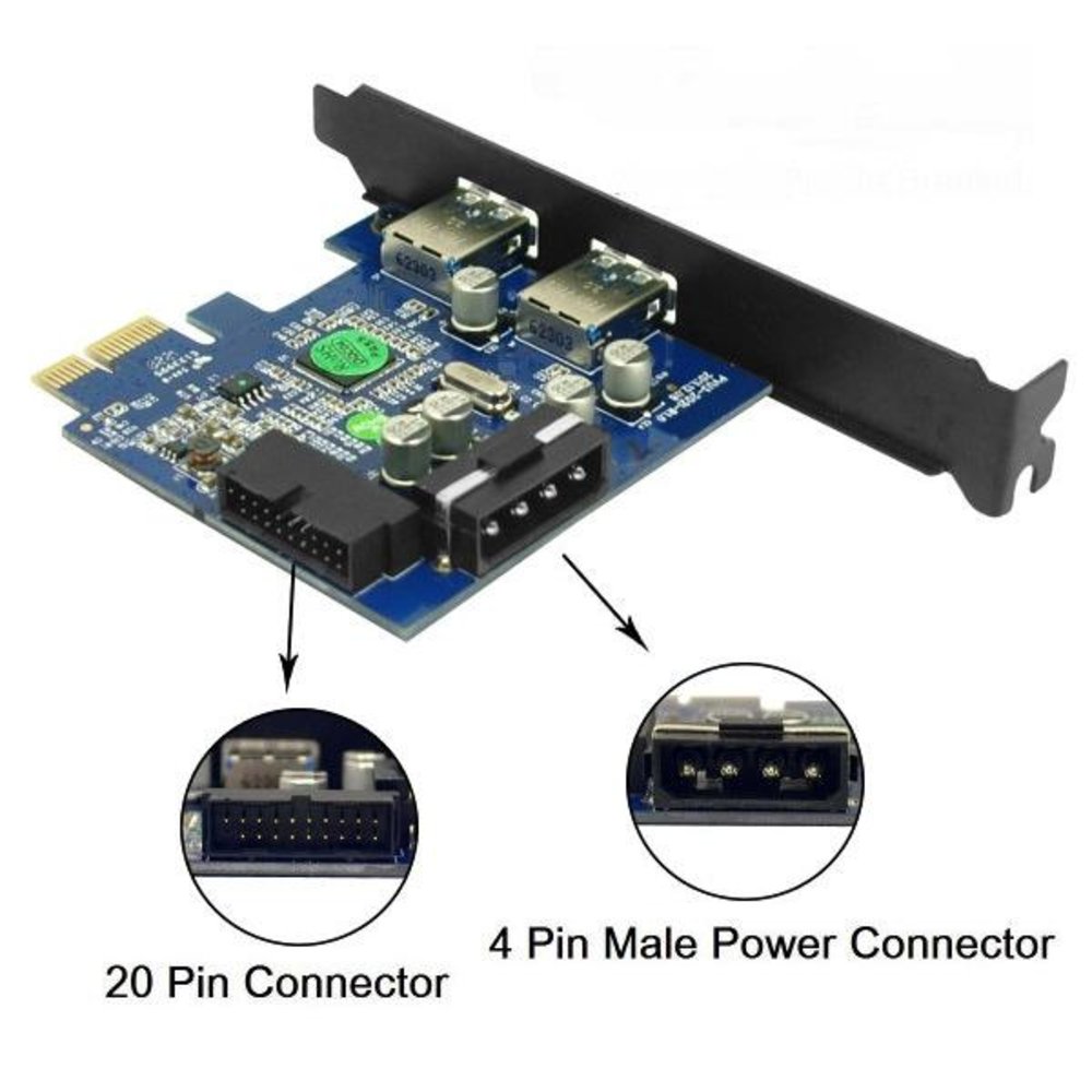 Controladora USB 3.0 - PCI-E - Anker - AK-68UPPCIE-2S20PU - waz