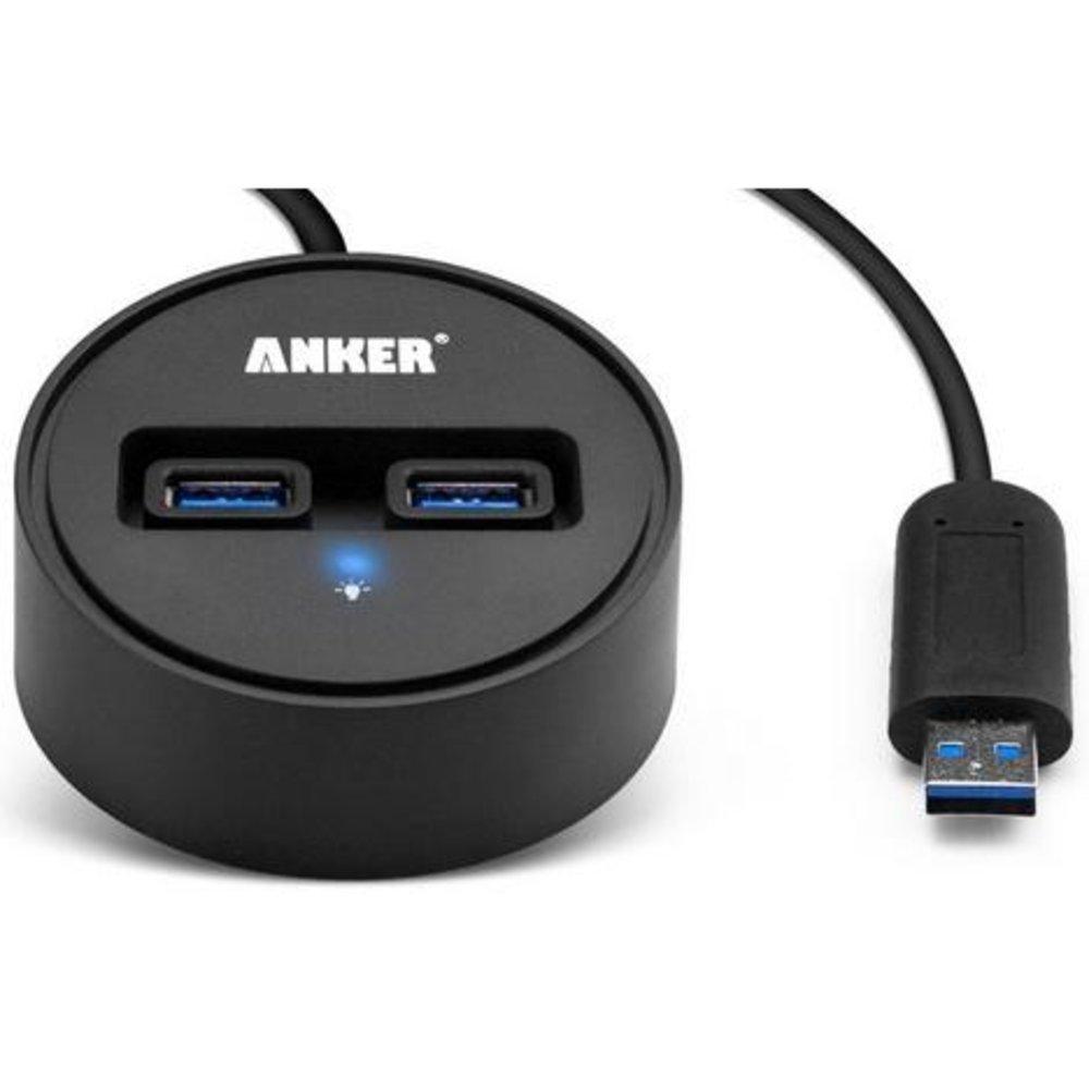 Hub USB 3.0 - 2 portas - Anker Dual Port w/ Extended Cable - Preto ...