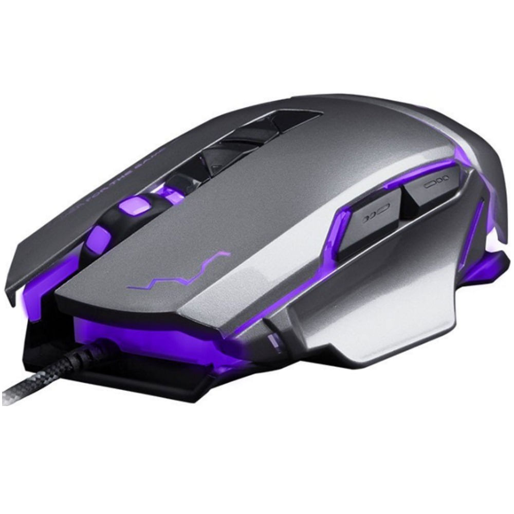 Mouse Gamer - USB - Multilaser Warrior - MO262 - (3200 DPI, Grafite) - waz