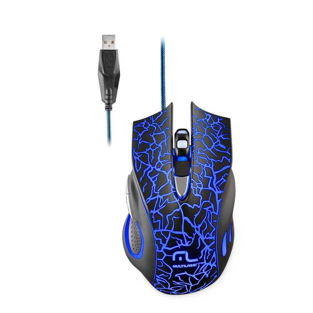 Mouse Gamer 6 Botões LED 2400 DPI - Multilaser - MO250 - waz