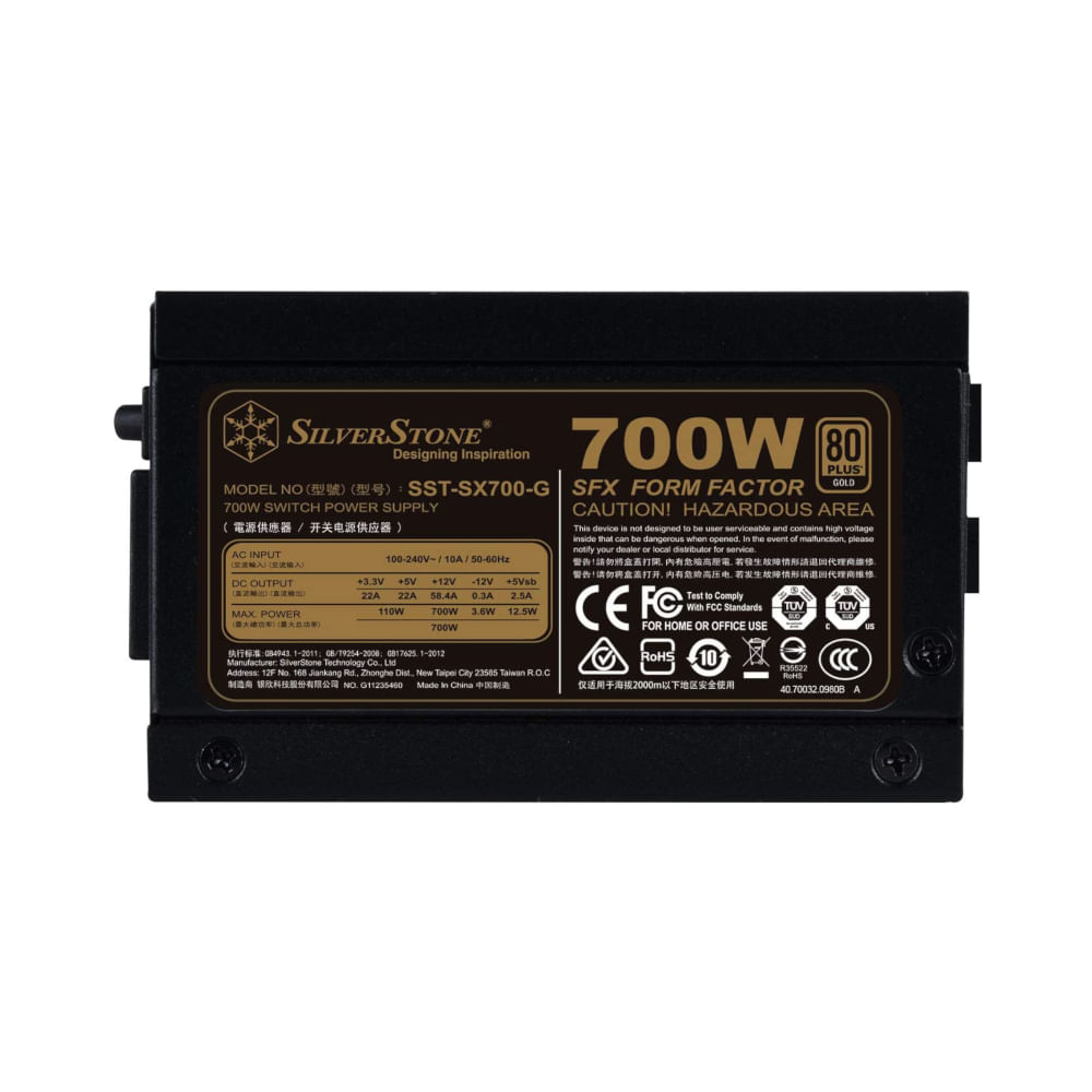 Fonte SFX - 700W - Silverstone SFX Series - Preta - SST-SX700-G - waz