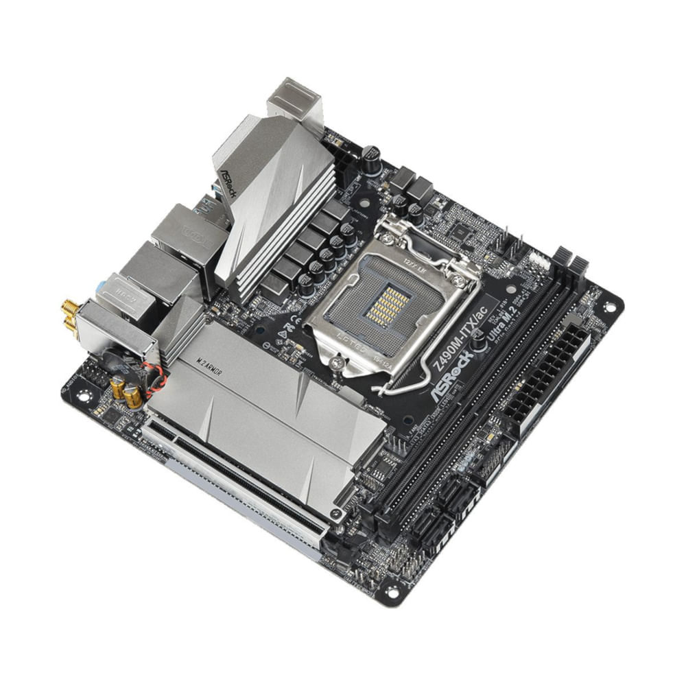 Placa mãe LGA 1200 - ASROCK Z490M-ITX/AC (Mini ITX) - waz