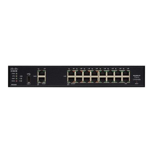 Roteador Cisco RV345-K9-NA Dual Gigabit WAN VPN (16x LAN, 2x WAN, USB ...
