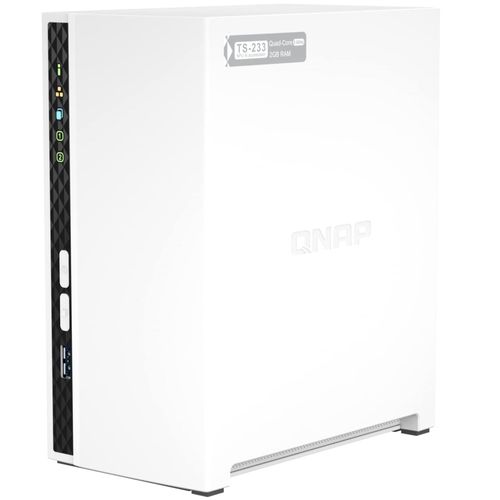 NAS QNAP 2 baias TS-233-US (ARM Cortex-A55, 2GB, 1x GbE LAN, s/ HD) - waz