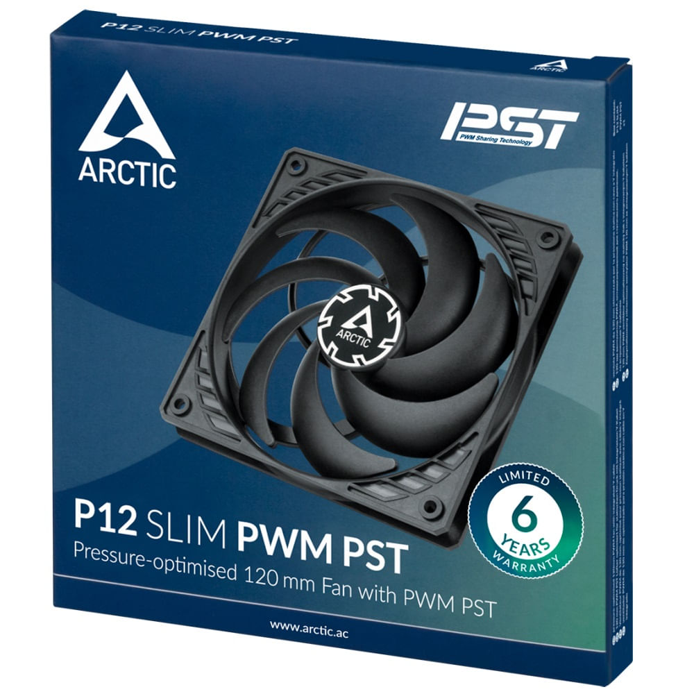 Ventoinha (Cooler) 12cm - Arctic Cooling P12 SLIM PWM PST - waz