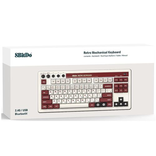 Teclado Mecânico 8BitDo - Fami Edition (Bluetooth/2.4G/USB-C) - 85HA01 ...