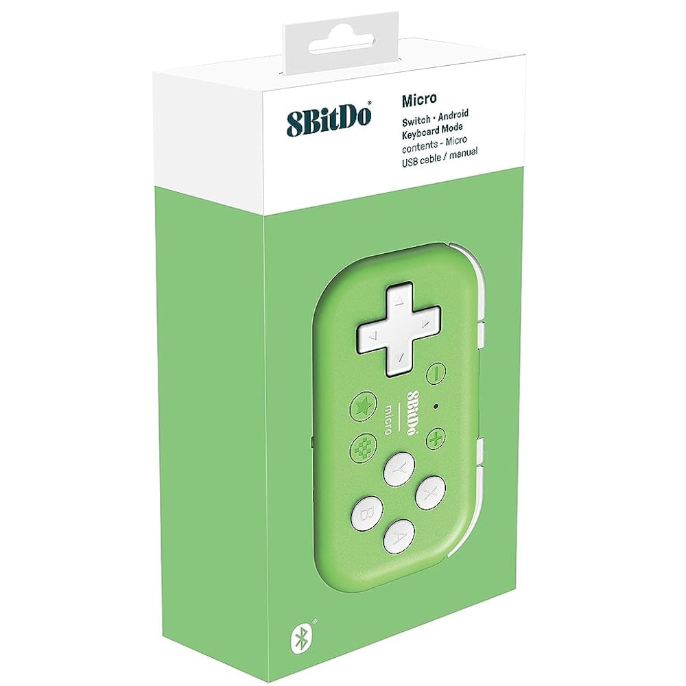 Controle Bluetooth 8BitDo - Micro Gamepad (Verde) - 80EL01 - waz