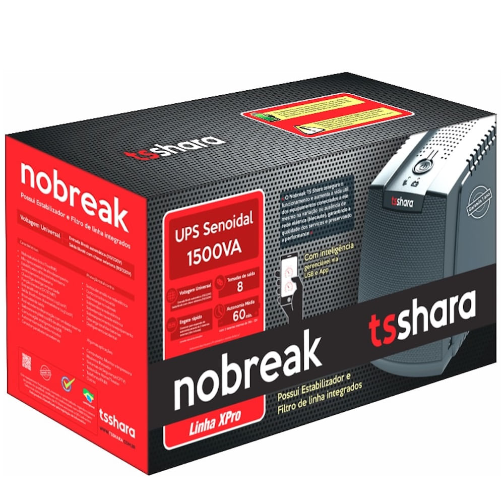 No-Break - 1500VA UPS Compact XPRO Senoidal - TS Shara 4538 - waz