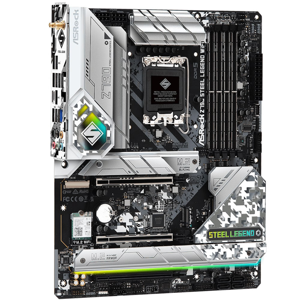 Placa mãe LGA1700 / DDR5 - ASROCK Z790 STEEL LEGEND WIFI (ATX) - waz