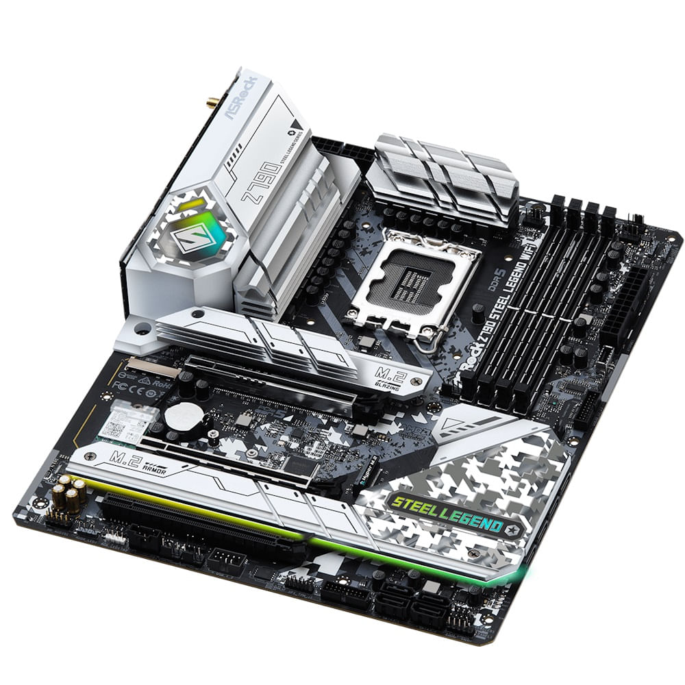 Placa mãe LGA1700 / DDR5 - ASROCK Z790 STEEL LEGEND WIFI (ATX) - waz